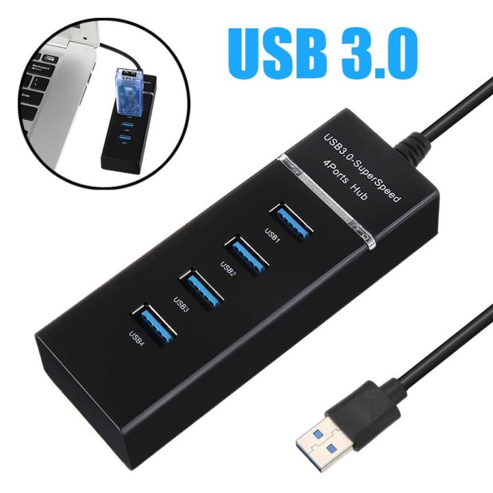 4 Port Micro USB Hub USB Splitter High Speed 480Mbps USB Hub LED for ...