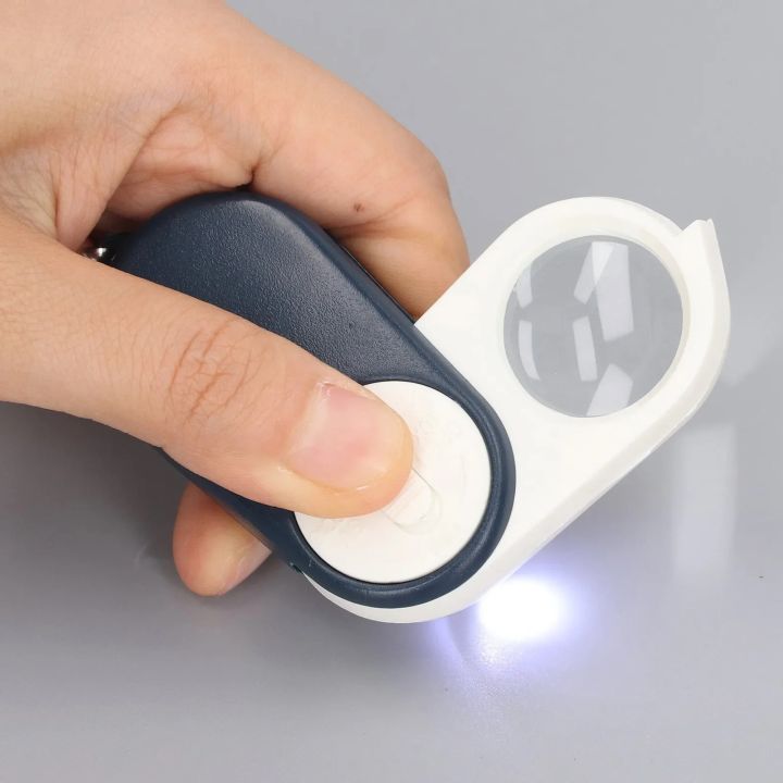 Magnifier Magnifying Glass Folding Dark Blue 10X with LED White Light ...