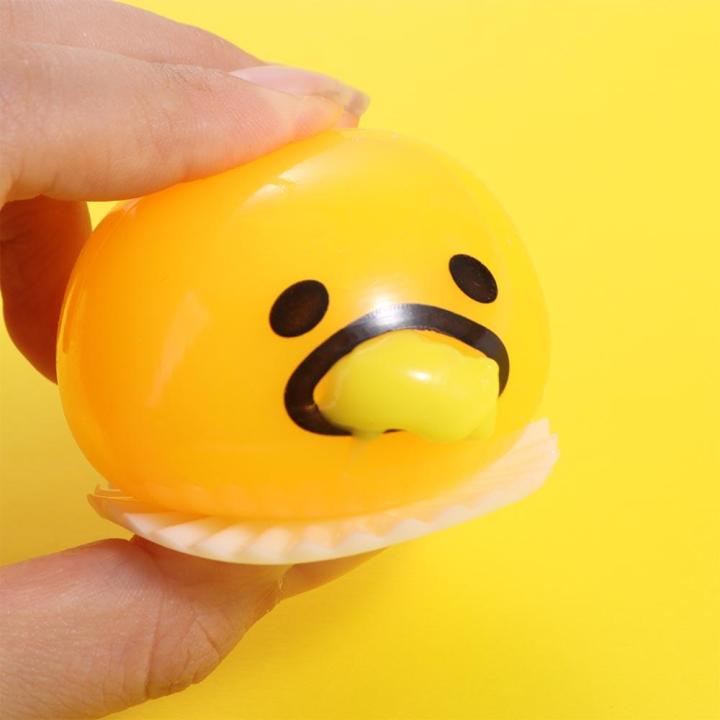 Cute Fluid Vomiting Egg Yolk Pinch Toys Puking Tricky Vomiting Egg Yolk ...