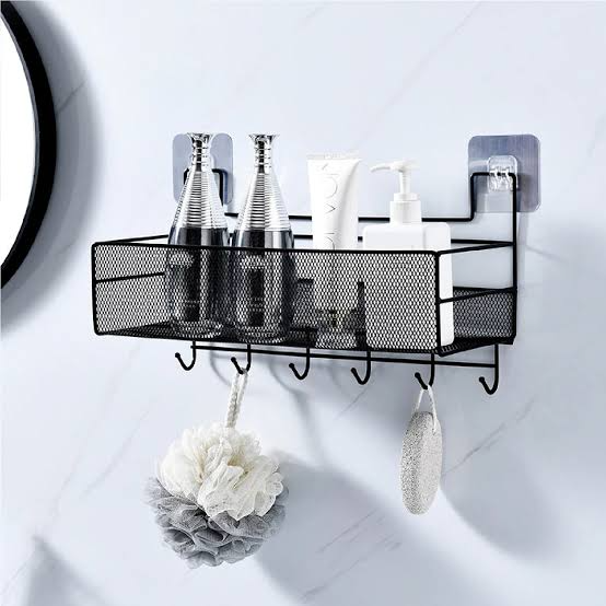 Iron Punch Corner Frame Shower Shelf - Bathroom & Kitchen Shampoo ...