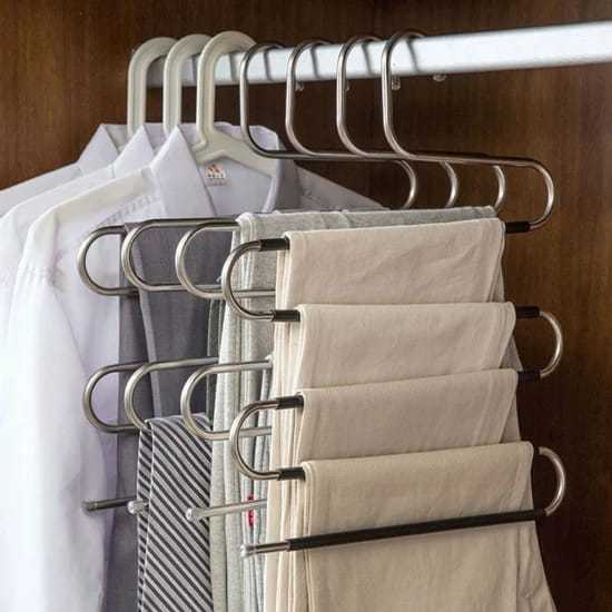 5 Layer Stainless Steel Cloth Hangers. High Quality S-Shaped Hangers ...