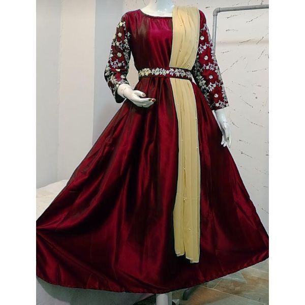 NC-12 Stitched Frock 3 PCs Set Women's Semi-Stitched Pakistani Style ...