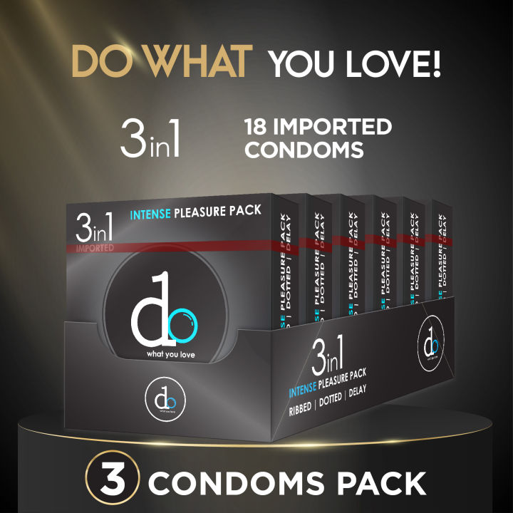"DO 3-in-1 Ribbed, Dotted & Delay Condoms – 18 Pieces (3 x 6 Pack ...