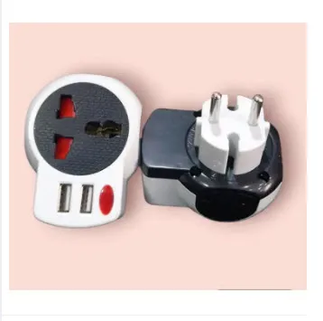 1 Piece Universal Multi Travel Adapter, Two pin Multi Adapter with 2 ...