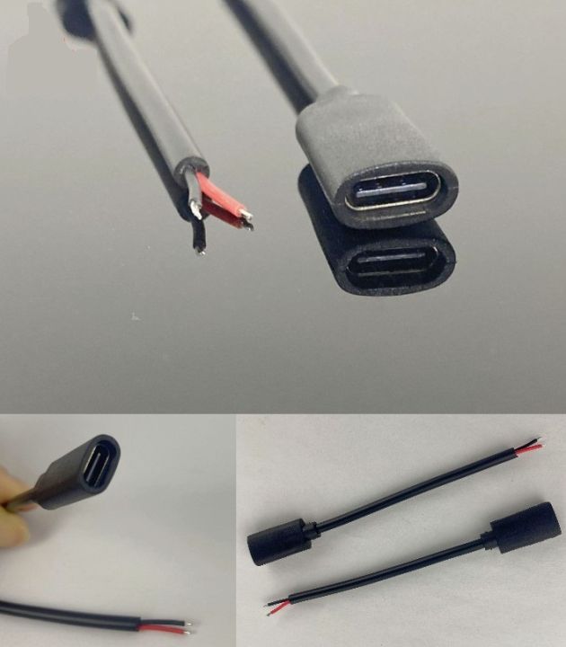 1pcs USB3.1 Type-C Connector Wire Charging 2Pin Female Socket seat jack ...