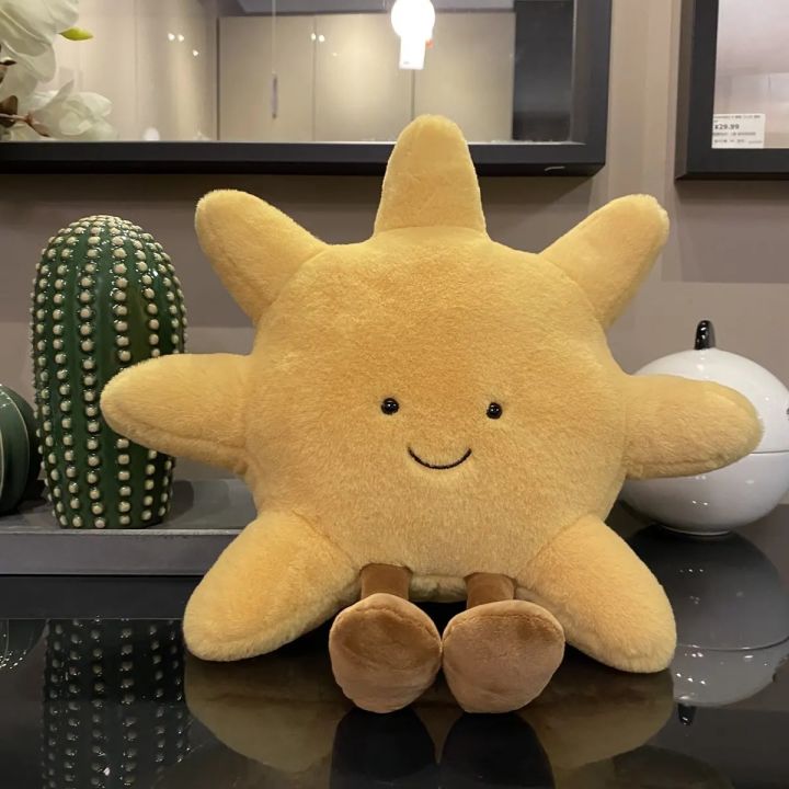 PREATY Adorable Smile Face White Moon Yellow Sun Plushie Stuffed Cute ...
