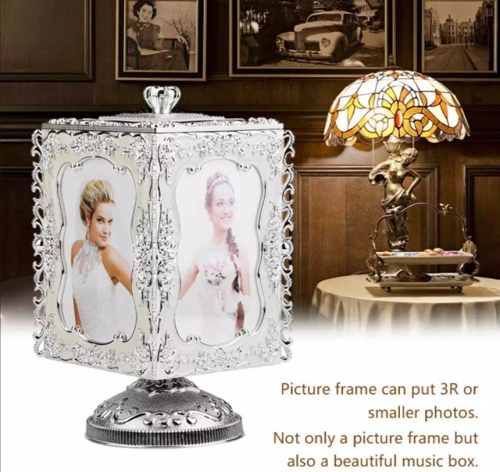 4 in 1 Rotating Photo Frame, Box, Mirror with Musical Stand | Daraz.pk
