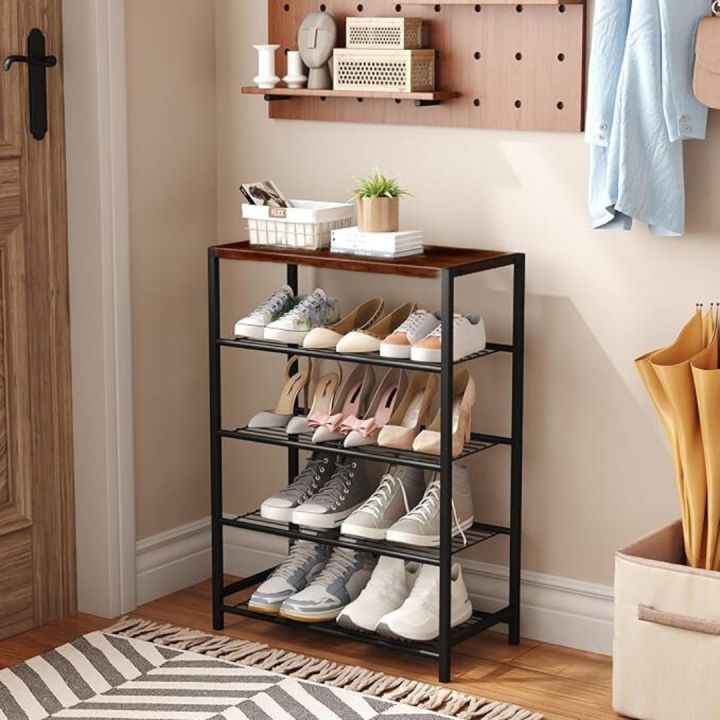 Furnify 5-Layer Shoe Rack, Metallic Shoe Rack, Heavy Duty Metallic Shoe ...