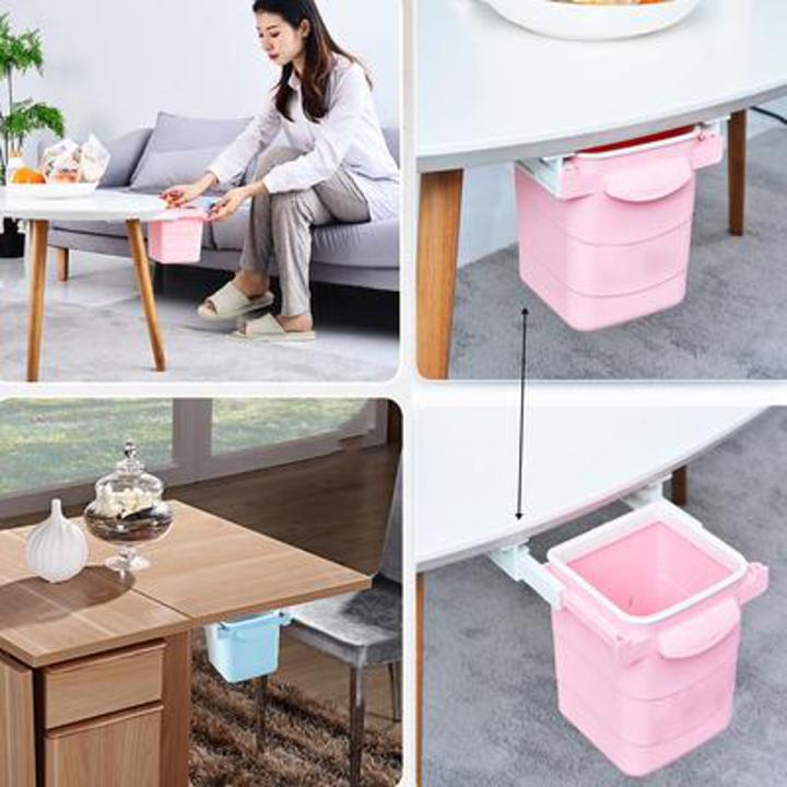 1Pcs Retractable Office Desk Home Dustbin Under Table Trash Can Garbage ...