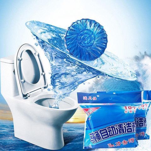 Blue Toilet Cleaning Tablets | Automatic Flush Tank Deodorizer ...