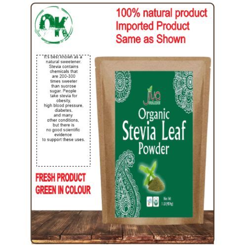 Jiva Organics Natural Unprocessed Stevia Leaf Powder 1 Pound 454gm Bulk ...