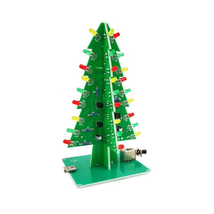 Three-Dimensional 3D Christmas Tree LED DIY Kit Red/Green/Yellow LED ...