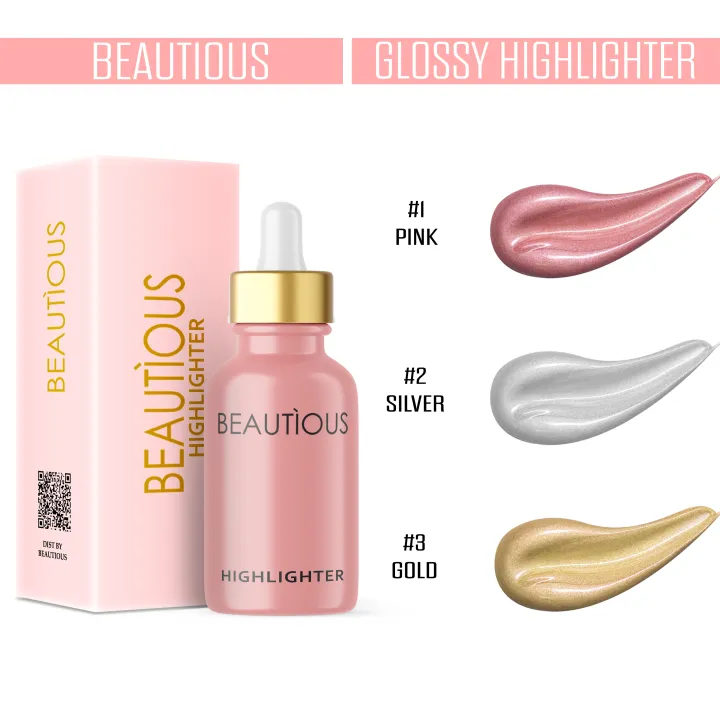 Beautious Illuminator Liquid Highlighter for face Pink Silver Gold ...