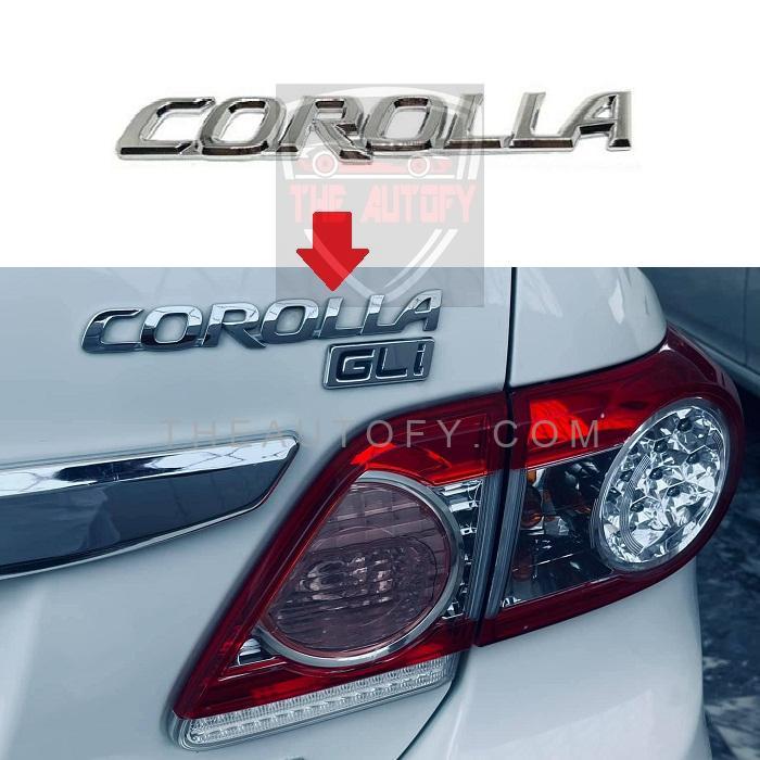 Toyota Corolla Rear Badge - COROLLA Bedge - Chrome Color - Easy To Fit ...