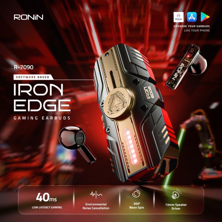 Ronin Iron Edge R-7090 Wireless Earbuds | Bluetooth 5.4 | Gaming Mode ...