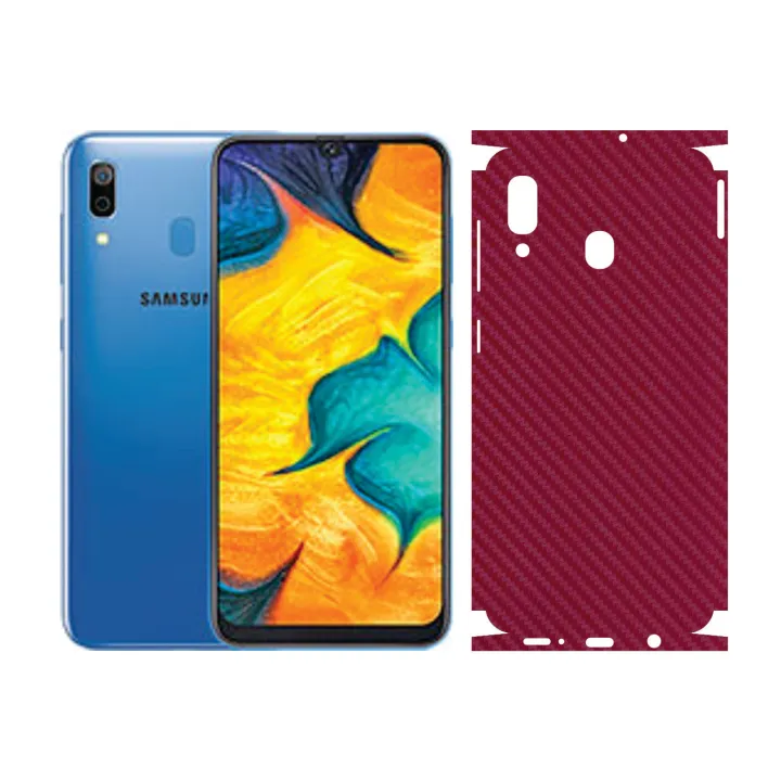 Samsung Galaxy A30 Back Paper 360 Carbon Brown Sheet Anti-stain Full ...
