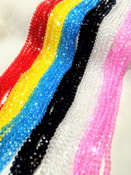 4mm Round Faceted Beads for DIY Crafts. Multicolor Acrylic Crystal ...