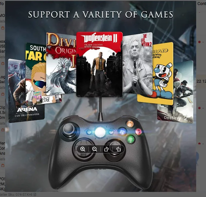 box 360 Wired Controller, AodoT USB Wired Game Controller Gamepad Joystick with Shoulders ...