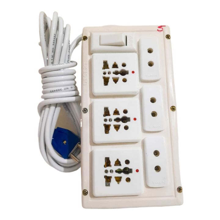 Multi Power Plug Extension Board with 3 Simple Port + 3 Universal ...