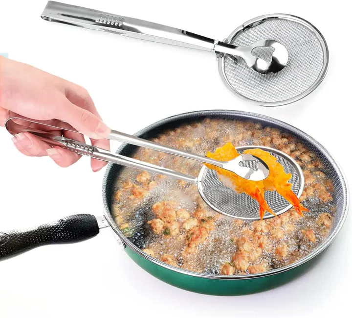 2 in 1 Fryer Scoop, Cooking Oil Filter, Stainless Steel Frying Spoon ...