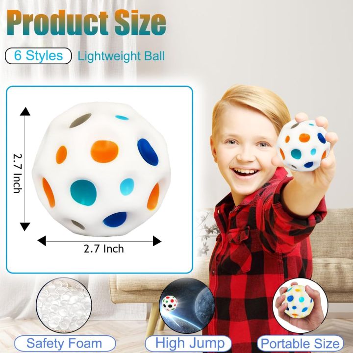 RXN Pack OF 9 Moon Space Bouncing Balls, Bouncing Balls for Kids, Super ...