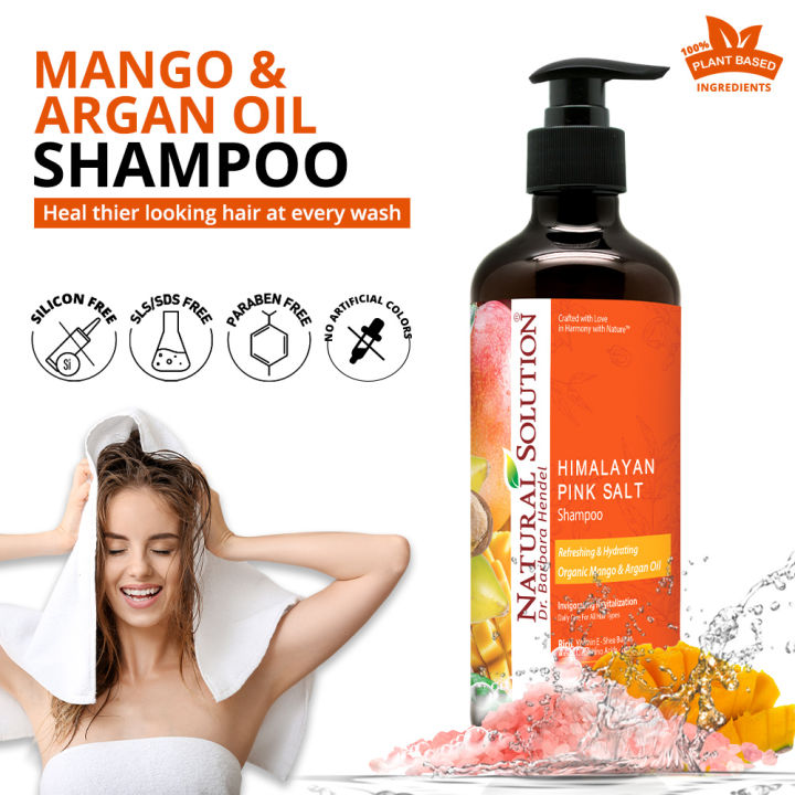 𝐖𝐁𝐌 - Natural Solution Organic Argan Oil Shampoo - 500ml Refreshing ...