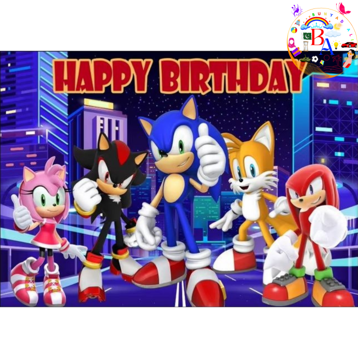 Sonic Fancy Backdrop Sonic Theme Fancy Panaflex Sonic Birthday Party ...