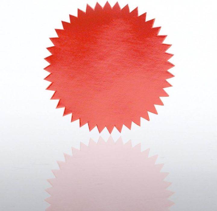 100 Pcs Red Foil Seal Stickers for Certificates - 2" Diameter ...