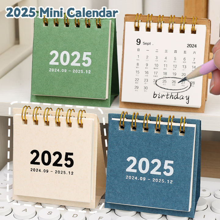 2025 Solid Color Mini Desk Calendar Creative Office Decoration Daily ...