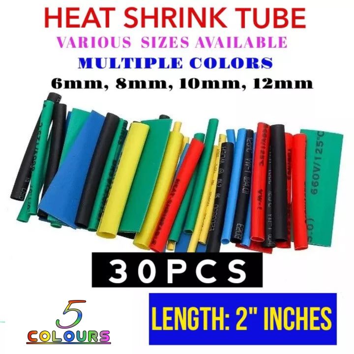 30pcs Heat Shrink Tube Shrinkable Wire Wrap Cable Sleeve Multiple Sizes to Choose from | Daraz.pk