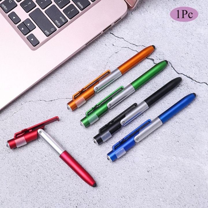 Universal LED Light Ballpoint Pen Foldable Electronics Touch Screen Pen Multi-function ...