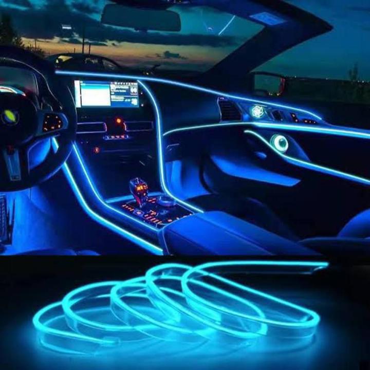 5 meter car neon dashboard light ice blue Auto Square | Daraz.pk