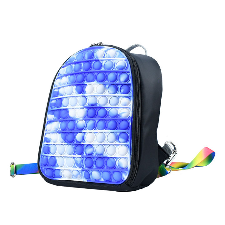 New Backpack Pop Silicone Push Bubble Backpack Student Bag Sensory Anti ...