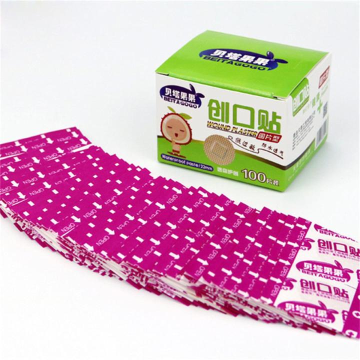 100Pcs/Lot Round Band Aid Wound Plaster Sterile Hemostasis Stickers ...