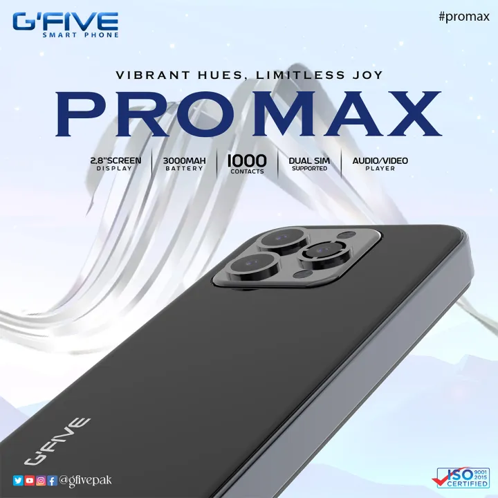 GFIVE Pro max - 2.8" Inch Display - 3000 MAH Battery - Dual Sim | Daraz.pk