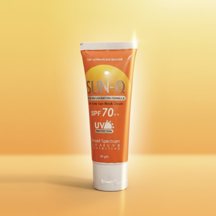 Sun-Q Premium Oil-Free Sunscreen Cream SPF 70++ Broad Spectrum UVA/UVB ...