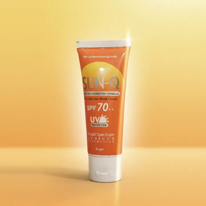 Sun-Q Premium Oil-Free Sunscreen Cream SPF 70++ Broad Spectrum UVA/UVB ...