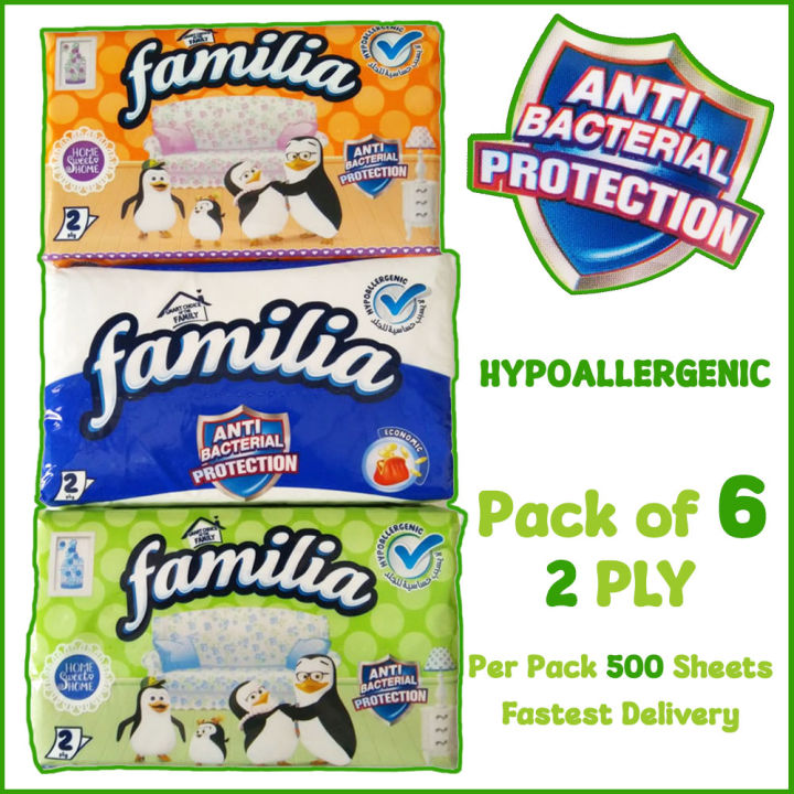 Familia Tissues Antibacterial Pack of 6 (2 PLY) | Daraz.pk