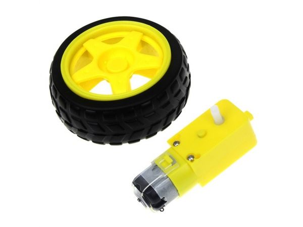 DC 3V-6V Yellow Gearbox Motor with Wheel tyre | Daraz.pk