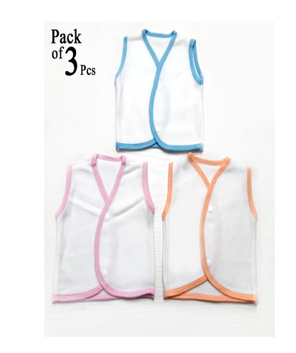 Pack of 3 Pcs - Newborn Baby sleeveless inner vest Set - New Born ...