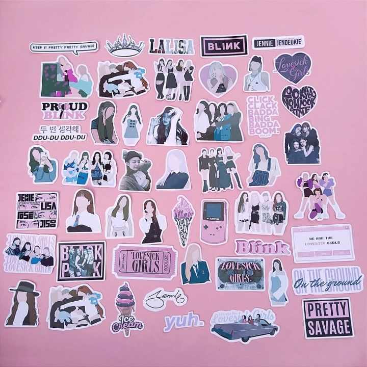 50/25pcs kpop BLACKPINK JISOO JENNIE ROSE LISA stickers music artists decal cute stickers for ...