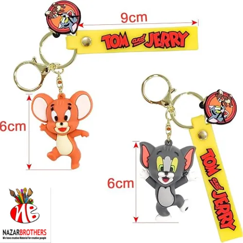 Tom and Jerry Keychain 3D Silicon Cartoon Character | Daraz.pk