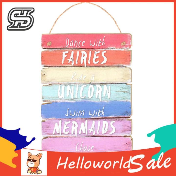 HelloWorld Hanging Plaque Reusable Delicate Positive Words Wood Wall ...
