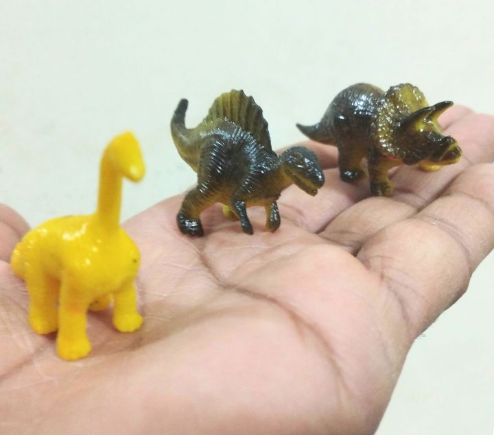 Pack of 6 Mini Dinosaur Rubber Toys – 2 to 4 Inch Size – Colorful ...