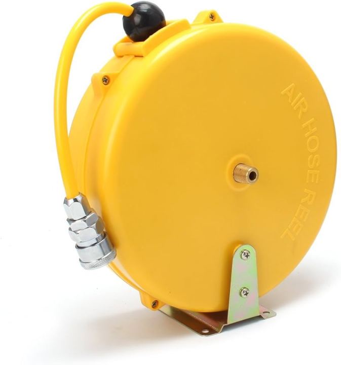 Mini Air Hose Reel with 1/4" x 26 ft Automatic Retractable Rubber Hose ...