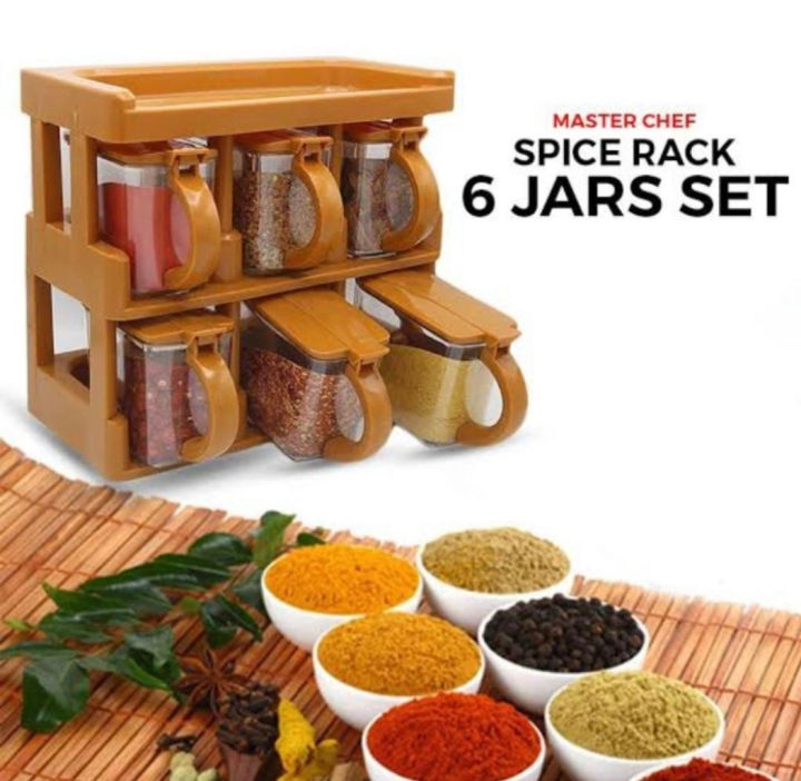 Master Chef Spice Rack - 6 Jar Set for kitchen in Random color | Daraz.pk