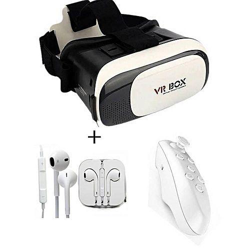 VR 2.0 Pack of 3 - VR Box 2.0 With Joystick Remote & Stereo Handsfree ...
