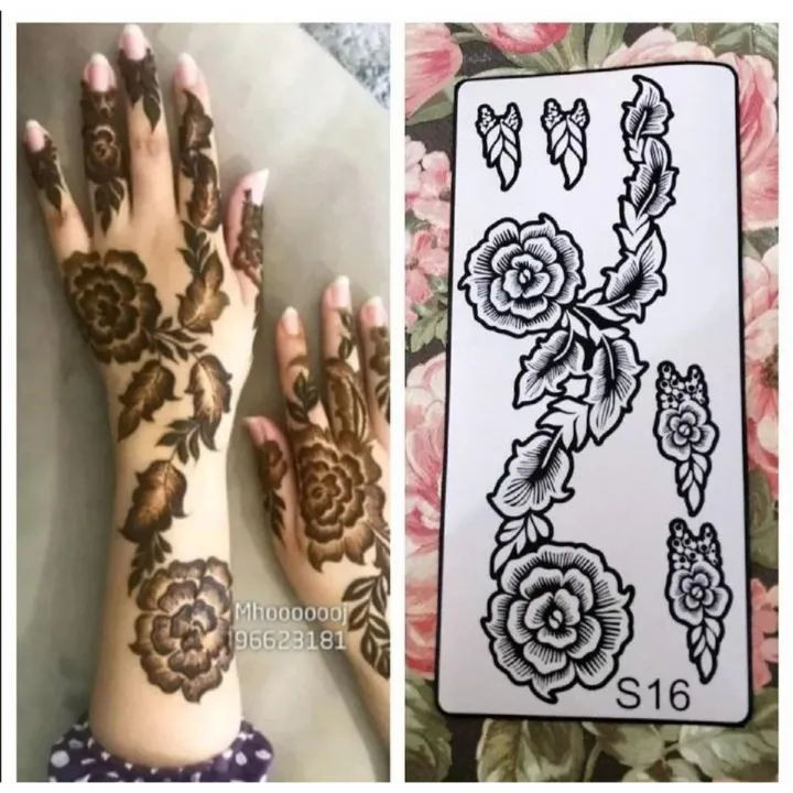 Mehndi Stickers, Mehndi Stencils, Mehandi sticker, Tattoo, mehndi ...