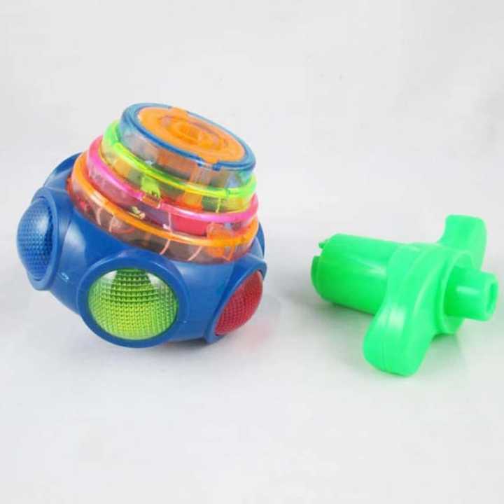 Flashing UFO Musical Spinning Top Set with Light and Music For kids ...