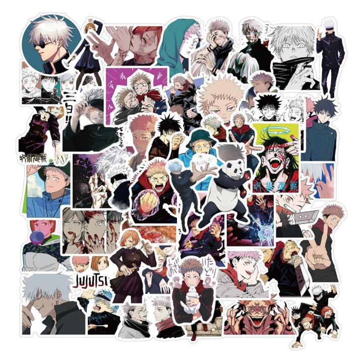50pcs Anime Jujutsu Kaisen Sticker Sorcery Fight Stickers Waterproof ...